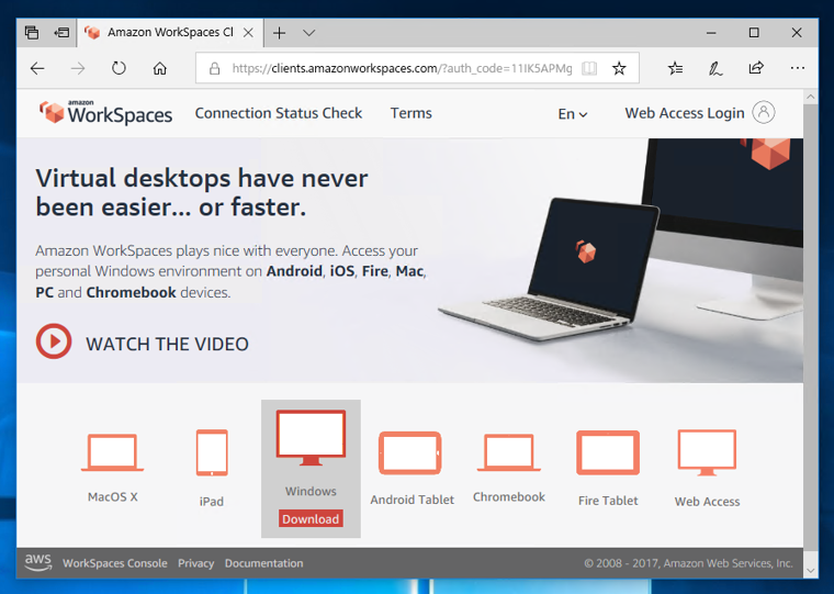 Amazon WorkSpaces に接続する | iPentec