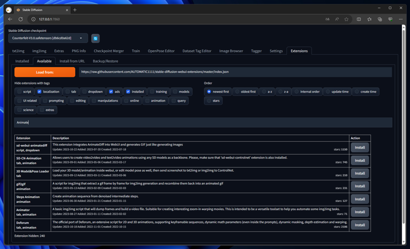 AnimateDiff のインストール - Stable Diffusion Tips | iPentec