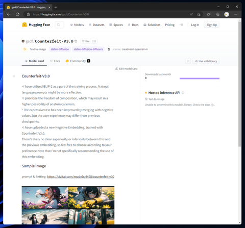Stable Diffusion 1.5 のカスタムモデルをインストールして画像生成する (Counterfeit-V3.0 のインストール) - Stable Diffusion Tips ...