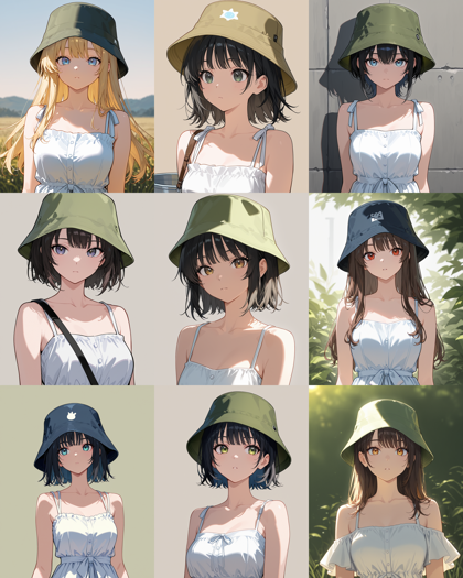 帽子を被っているキャラクターを表現するプロンプト、画像生成結果 - Stable Diffusion プロンプト | iPentec